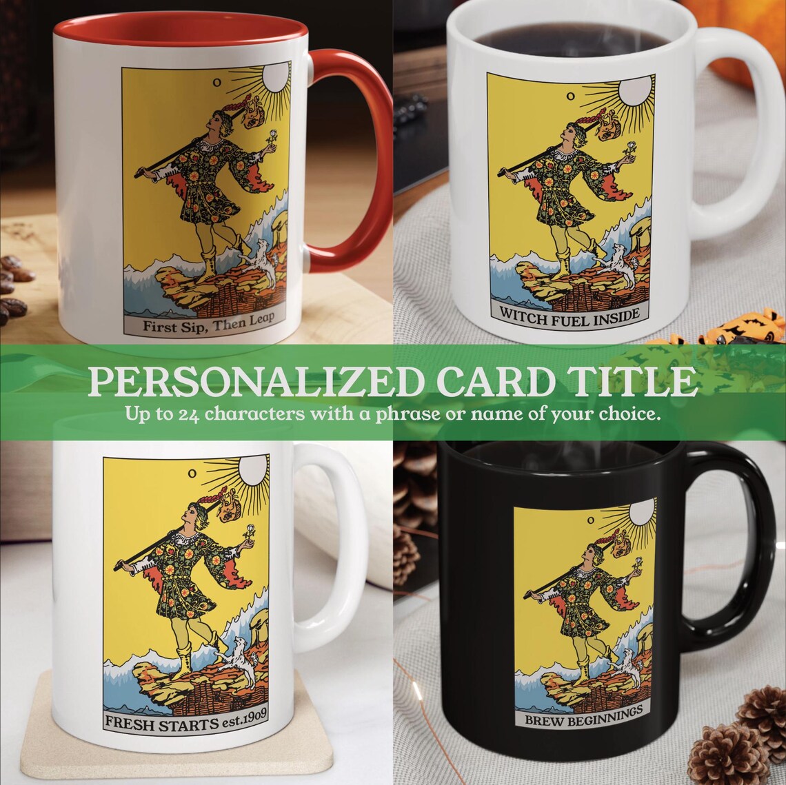 Custom Tarot Mug Personalized | the Fool Tarot Card | Tarot Reader Gift ...