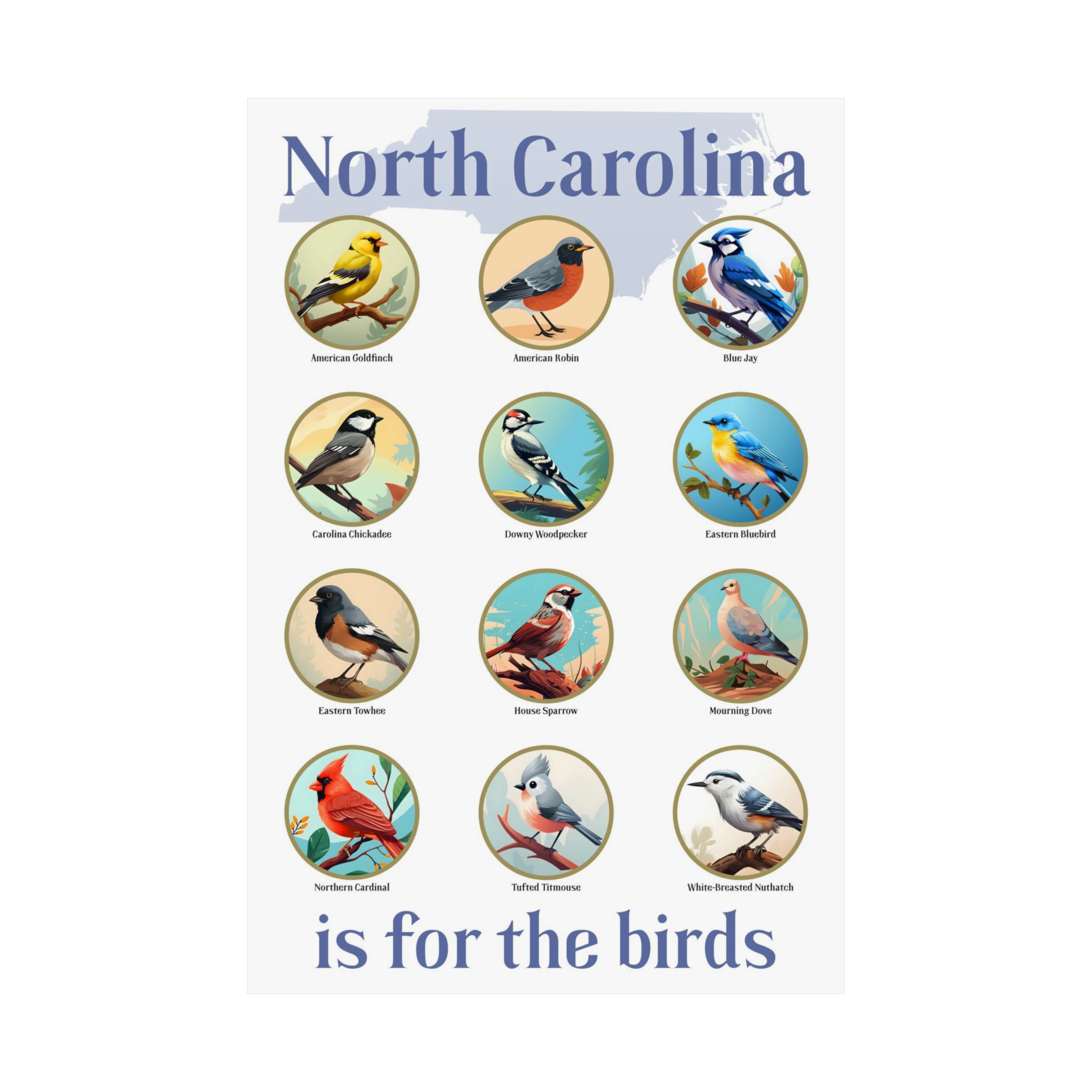 North Carolina is for the Birds Poster, North Carolina, Bird Watching ...