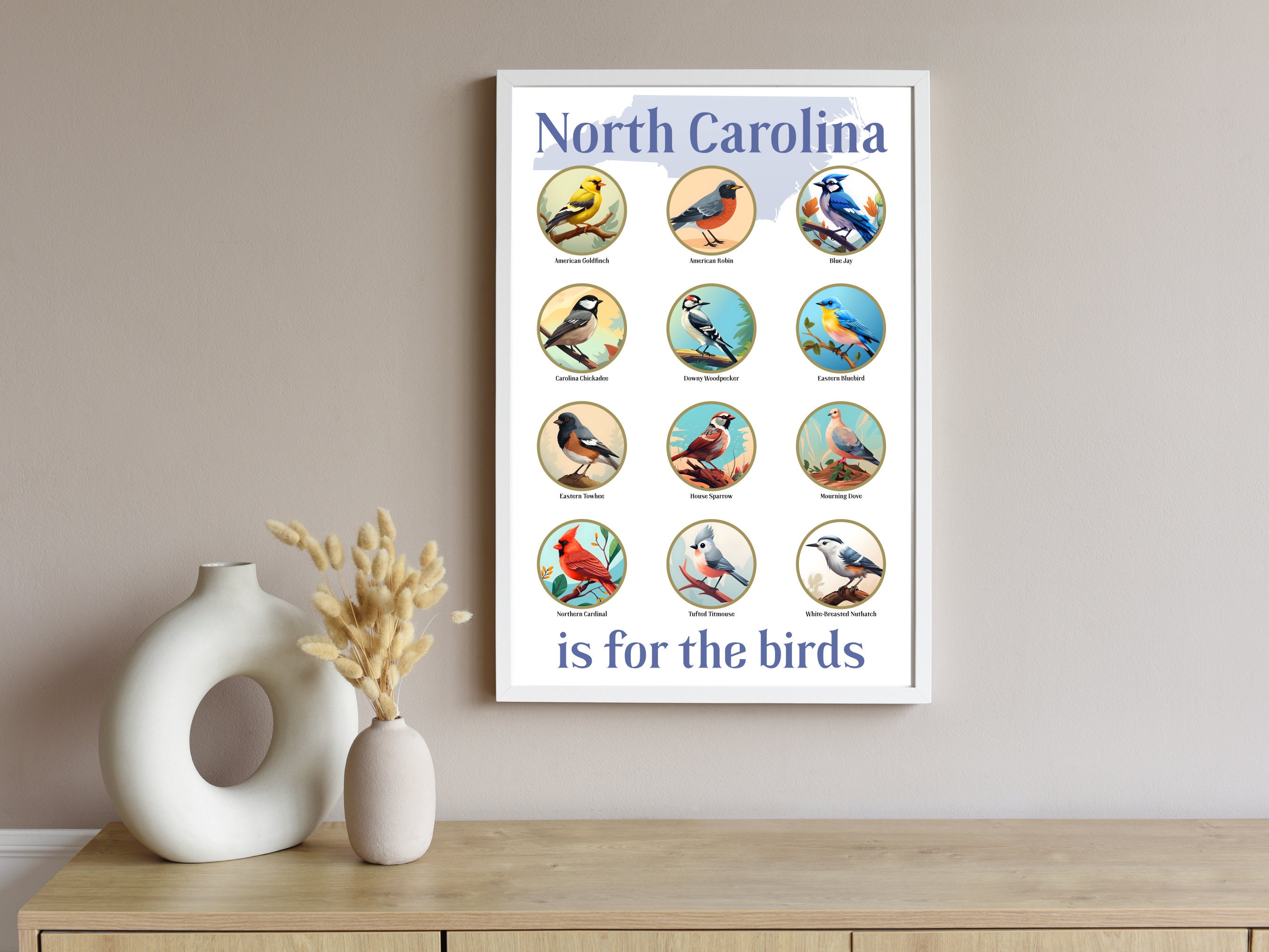 North Carolina is for the Birds Poster, North Carolina, Bird Watching ...