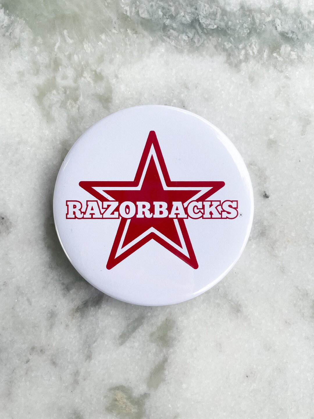 Arkansas Razorback Layered Star Licensed Game Day Pin or Pinback Button ...