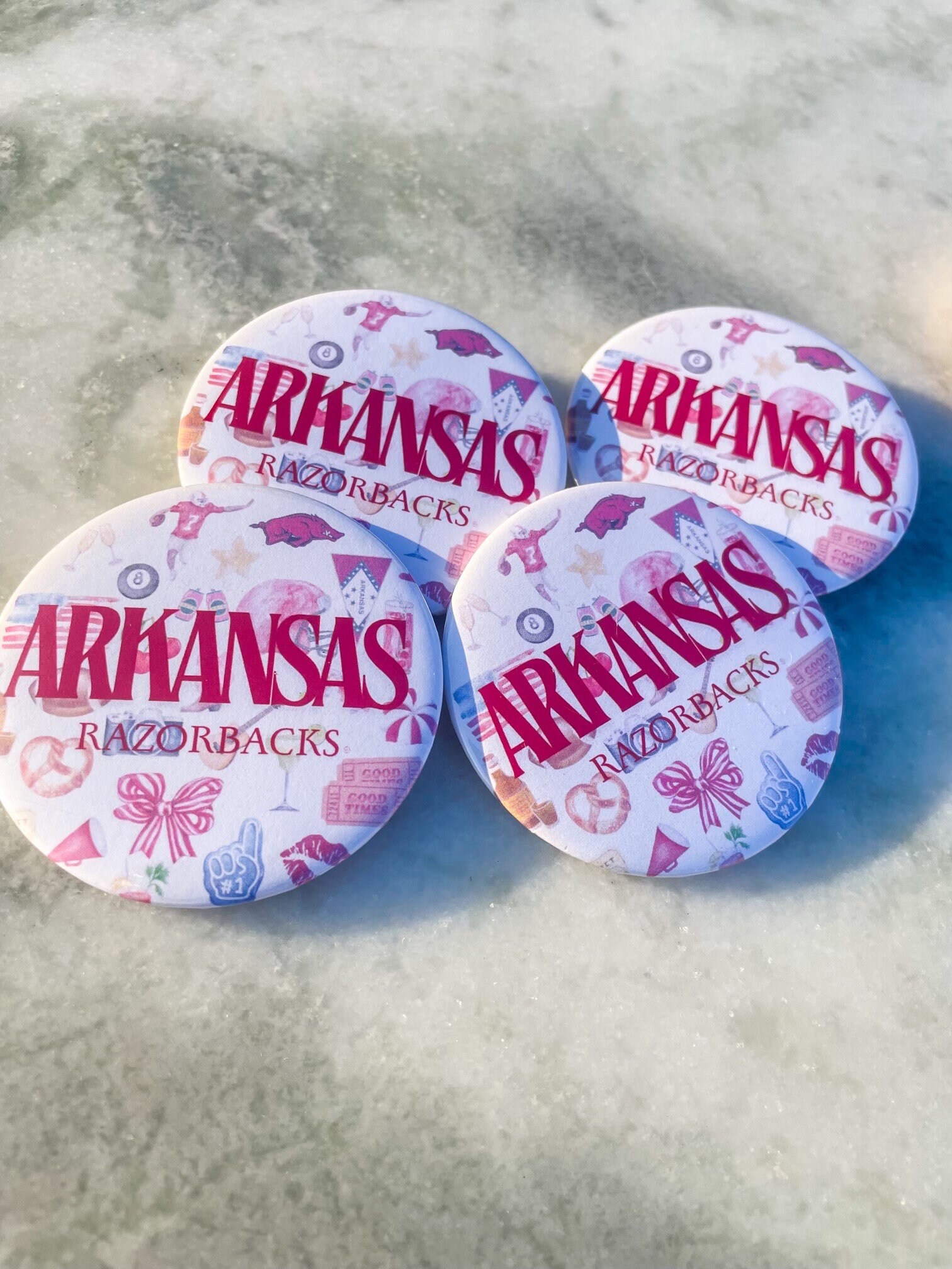 Licensed Arkansas Razorback Game Day Pin or Pinback Button for School ...