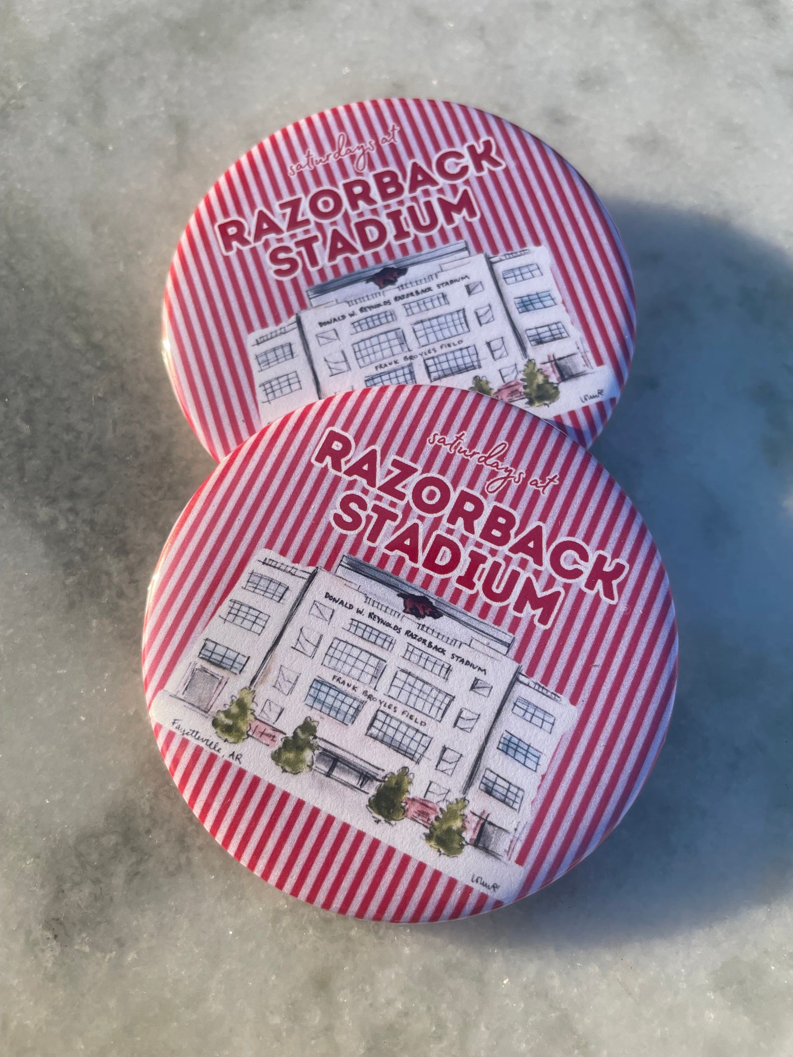 Licensed Arkansas Razorback Game Day Pin or Pinback Button for School ...