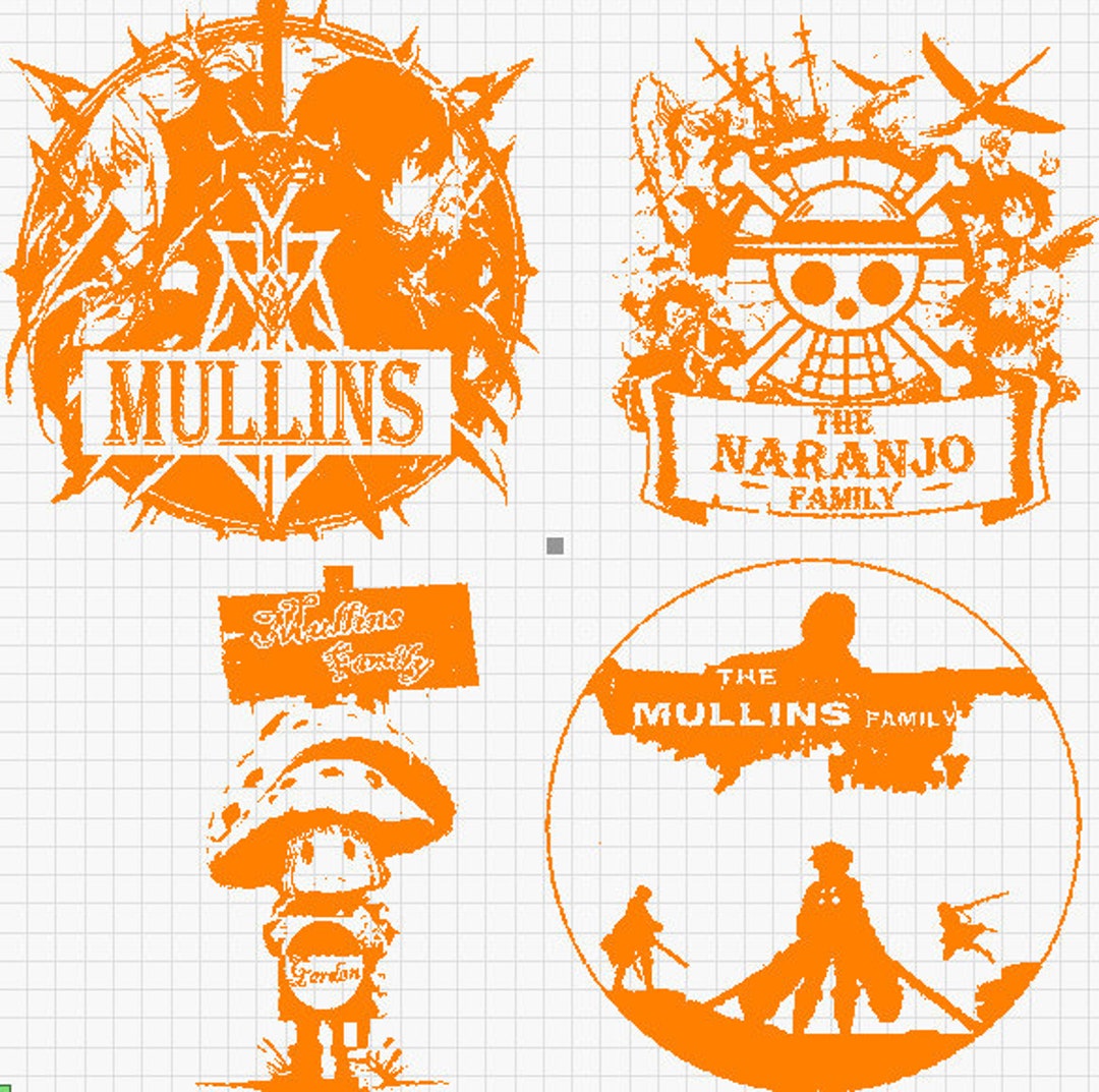 4 Anime-style Monogram for Family Names lightburn Files/zip File With ...