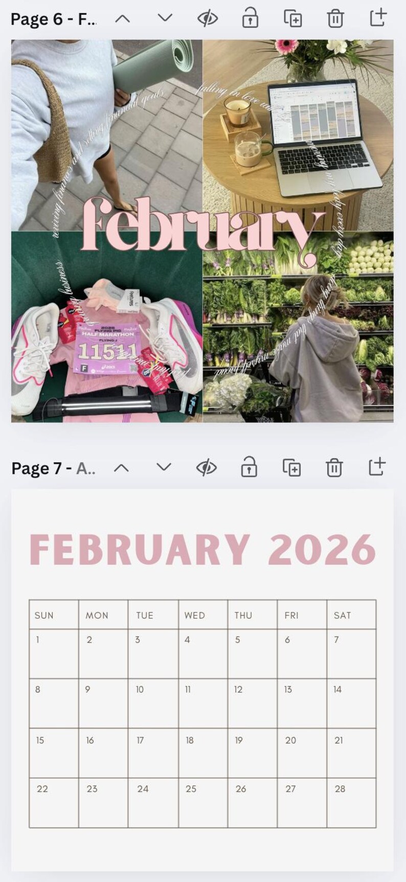 2026 Calendar and Vision Board Canva Template - Instant Digital ...