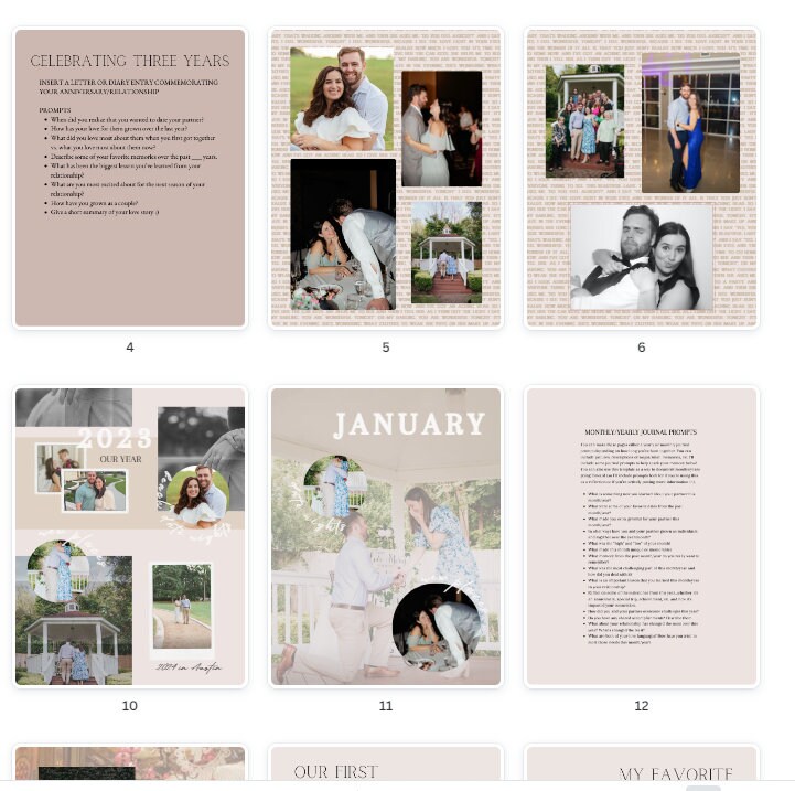 Anniversary Memory Book Template Fully Customizable on Canva - Etsy