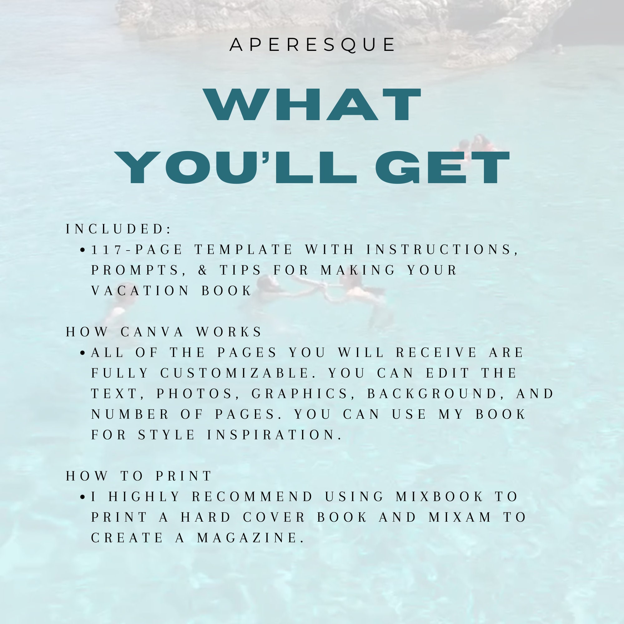 Vacation Book Template Fully Customizable on Canva---digital Download ...