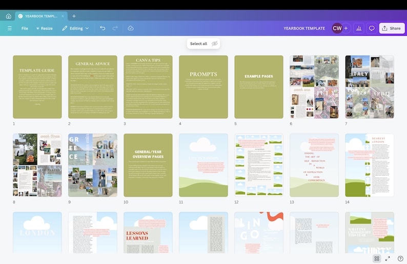 Yearbook Template---fully Customizable Canva Template to Document Your ...