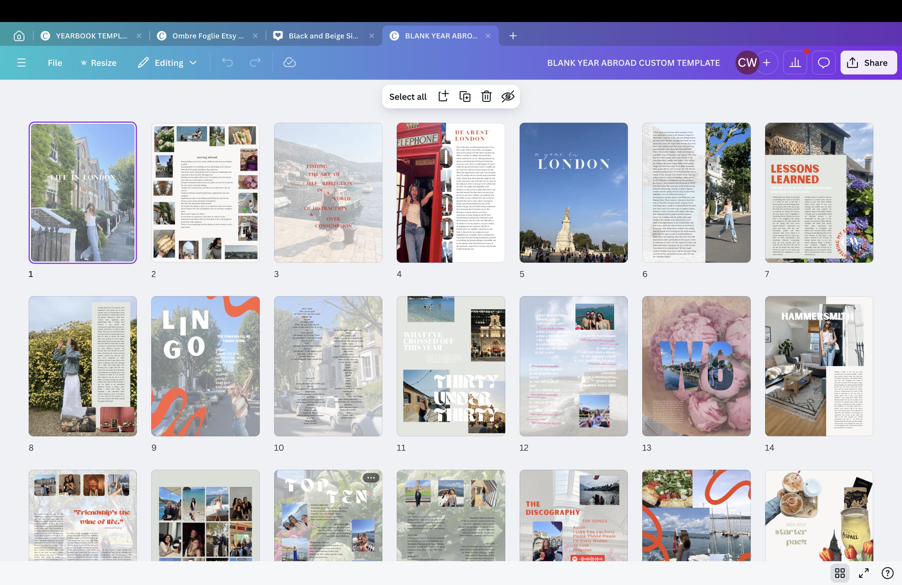 Yearbook Template---fully Customizable Canva Template to Document Your ...