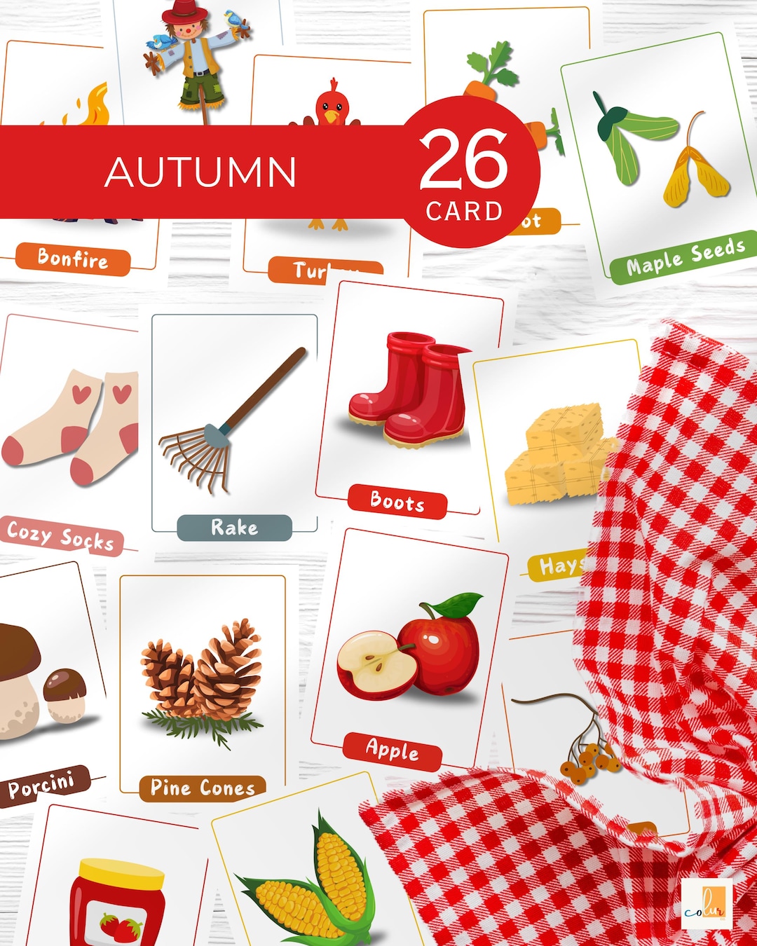 Autumn Flash Cards for Kids | Printable Fall-themed Flashcards PDF ...