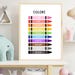 Printable Crayon Color Chart for Kids - Digital Download - Educational ...