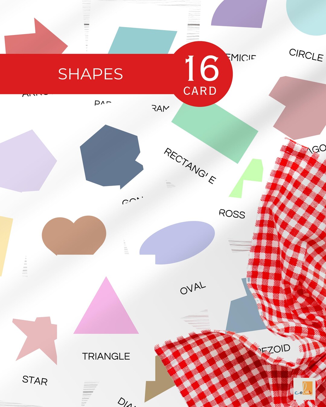 Printable Shape Flashcards for Kids - 16 Geometric Shapes Learning ...