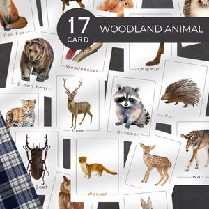 Printable Woodland Animal Flashcards for Kids | Montessori Forest ...