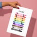 Printable Crayon Color Chart for Kids - Digital Download - Educational ...