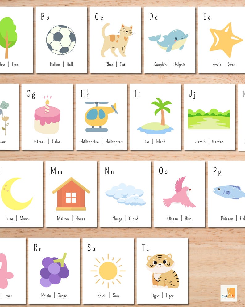 French Alphabet Flash Cards for Kids | Printable ABC Flashcards in ...