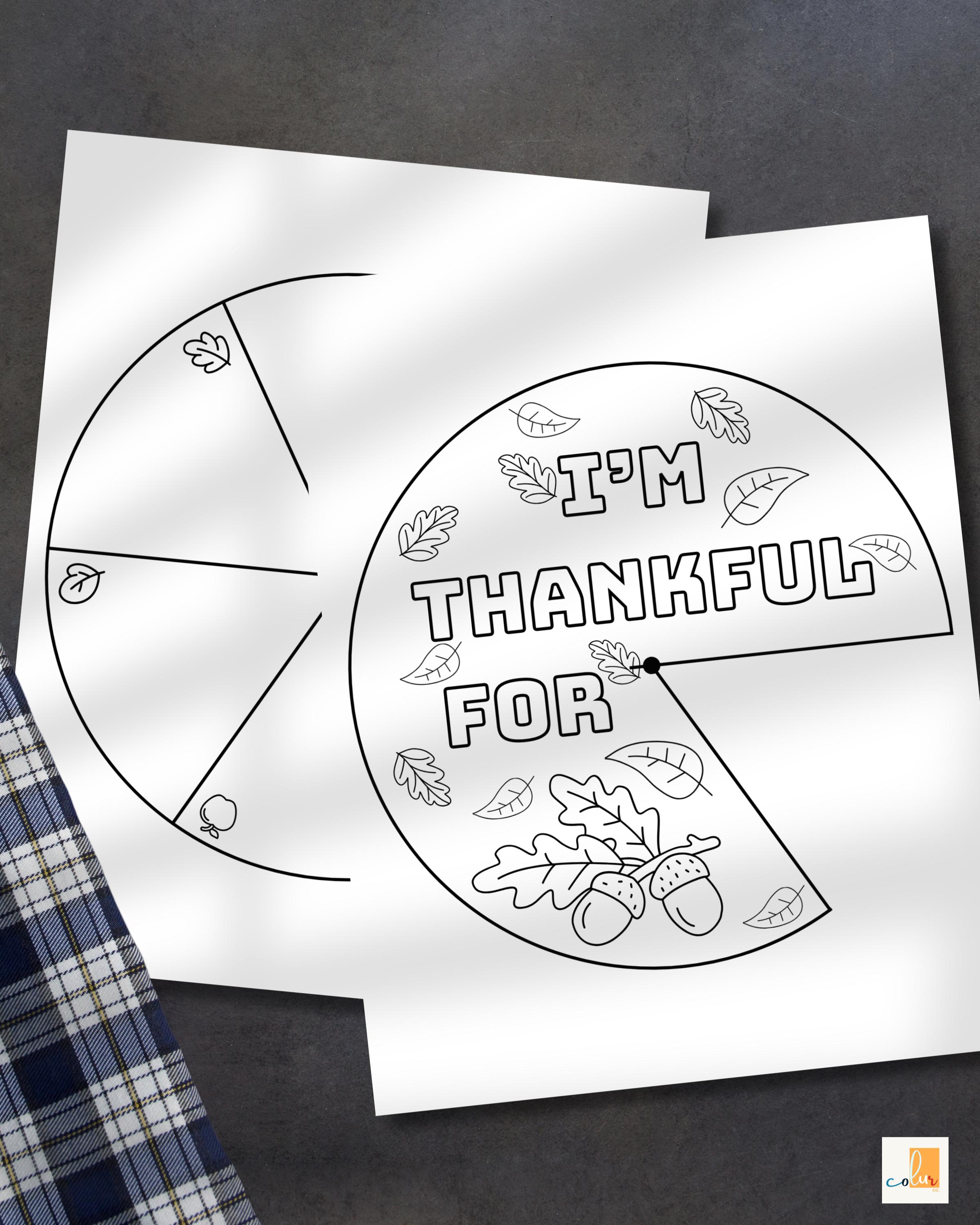 Thankful Wheel Craft for Kids - Printable Thanksgiving Gratitude ...
