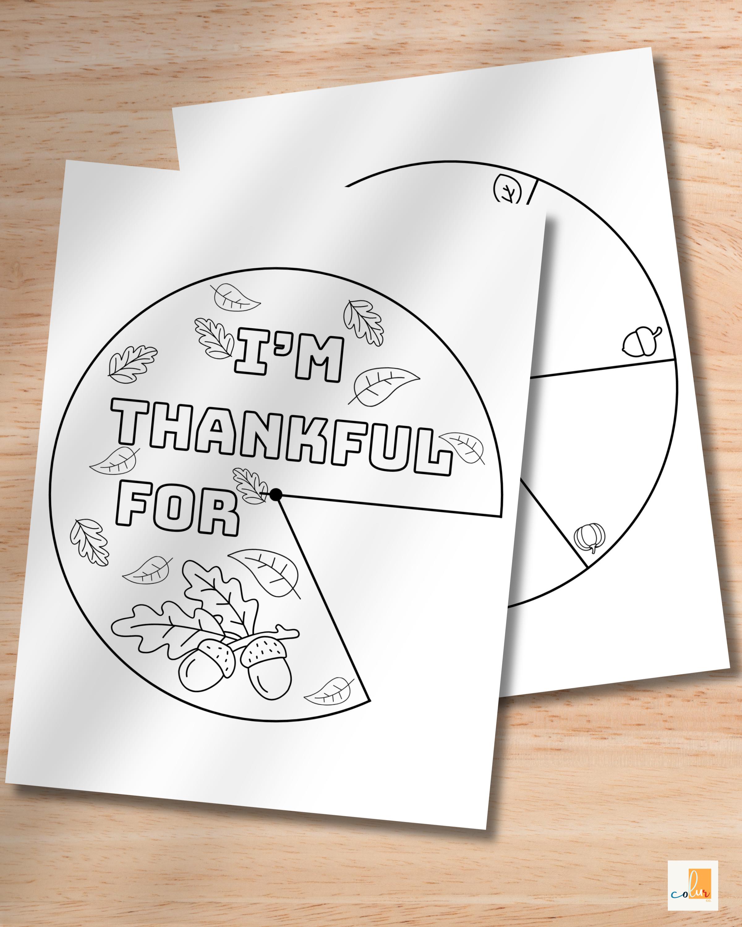 Thankful Wheel Craft for Kids - Printable Thanksgiving Gratitude ...