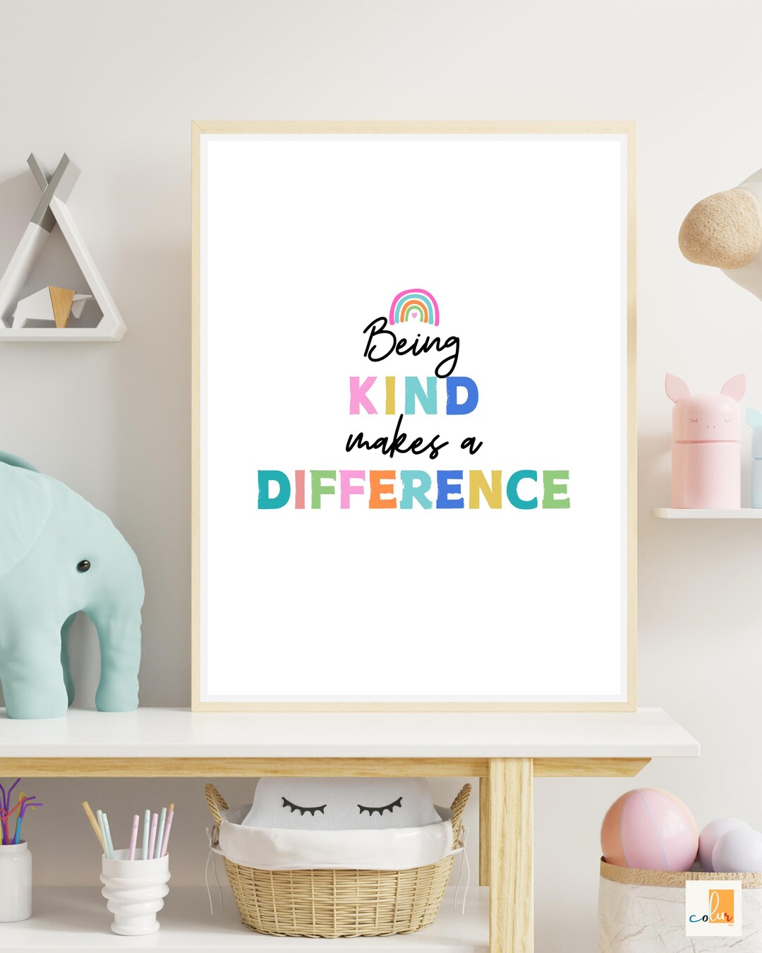 Being Kind Makes a Difference Printable – Positive Rainbow Quote Wall ...