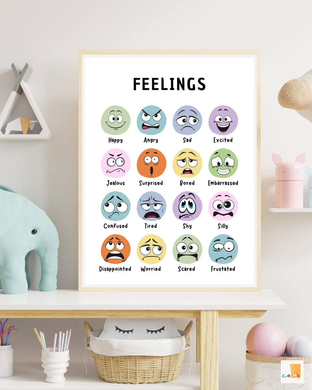 Printable Feelings Chart for Kids – Fun and Expressive Emotion Faces ...