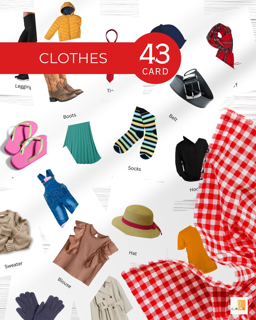 Clothes Flash Cards for Kids | Printable ESL Vocabulary Cards | Fun ...