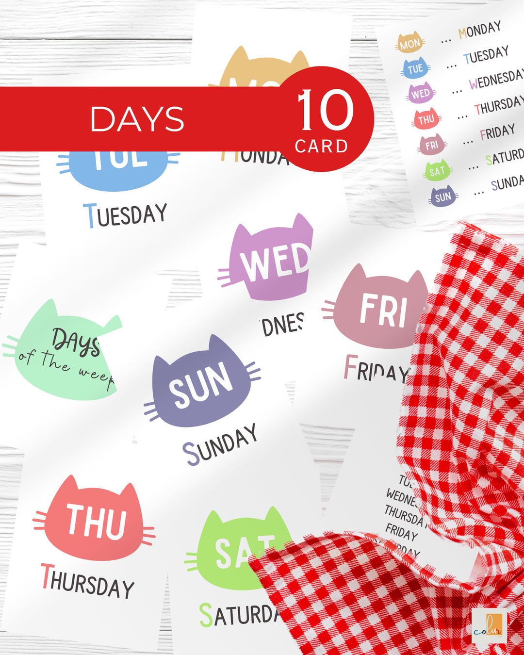 Printable Days of the Week Flashcards for Kids - Full and Abbreviated ...