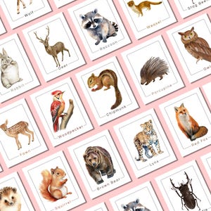 Printable Woodland Animal Flashcards for Kids | Montessori Forest ...