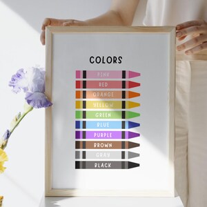 Printable Crayon Color Chart for Kids - Digital Download - Educational ...