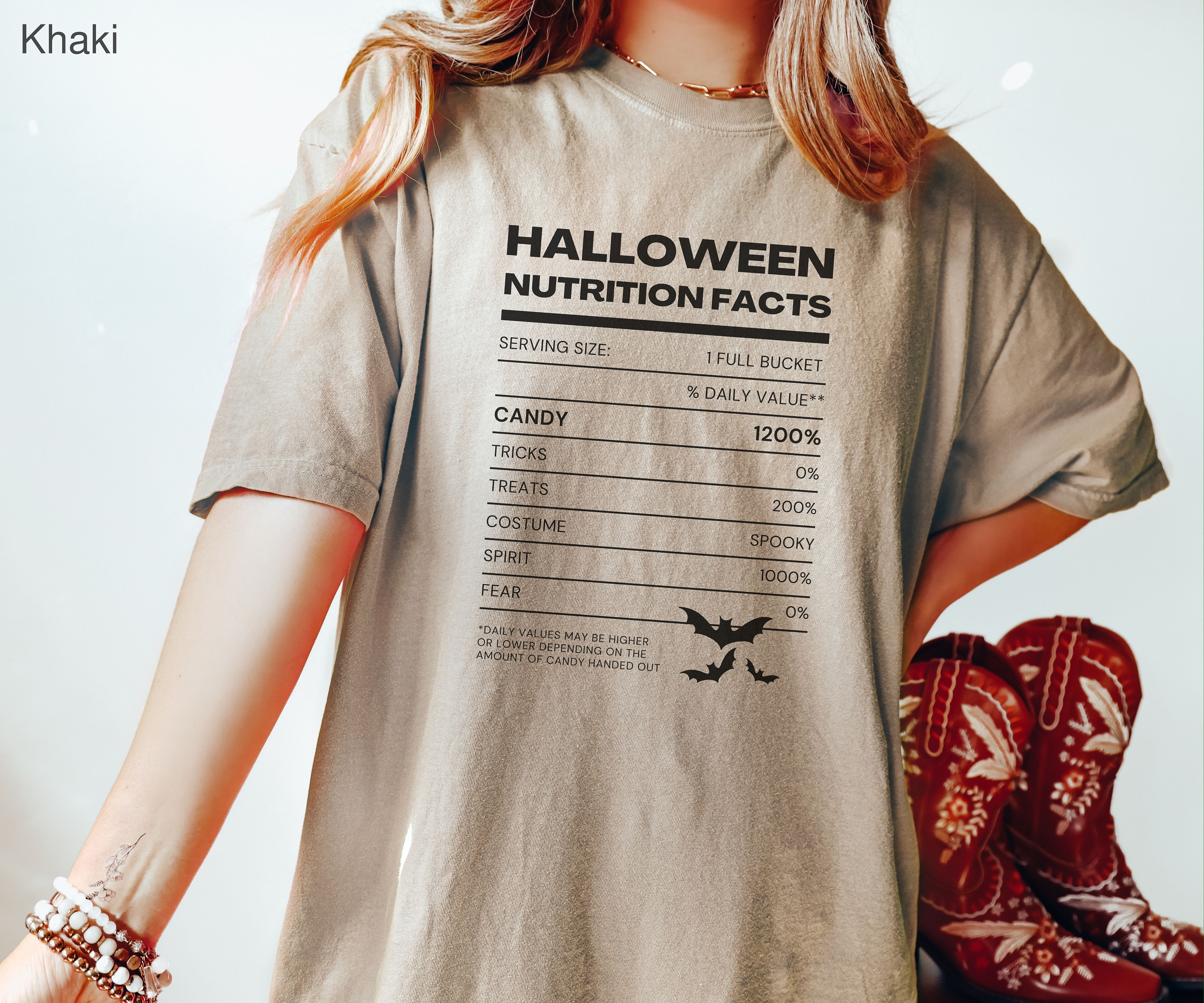Halloween Nutrition Facts Shirt, Funny Halloween Shirt, Halloween Food ...