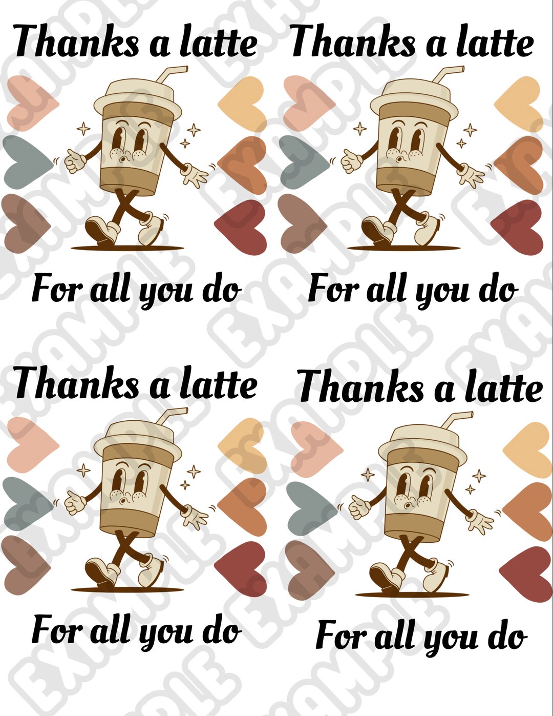 Teacher Appreciation Printable, Coffee Gift Card for Teachers, Multiple ...