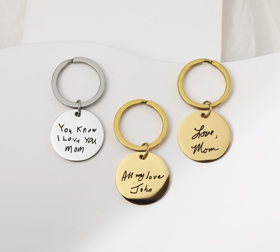Actual Handwriting Key Chain • Keepsake Key Chain • Signature Keychain ...