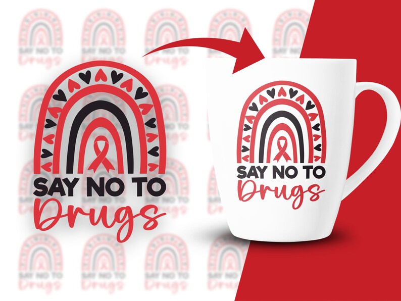 Red Ribbon Week Svg Png, Say No to Drugs Svg, Drug Free Svg, Red Ribbon ...