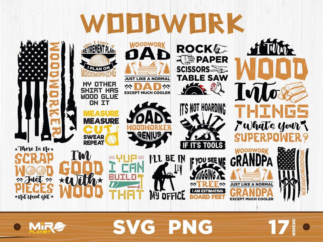 Woodworking SVG Bundle: Lumberjack PNG Designs (digital Files) - Etsy