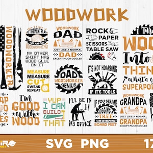 Woodworking SVG Bundle: Lumberjack PNG Designs (digital Files) - Etsy