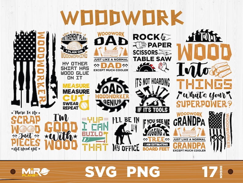 Woodworking SVG Bundle: Lumberjack PNG Designs (digital Files) - Etsy