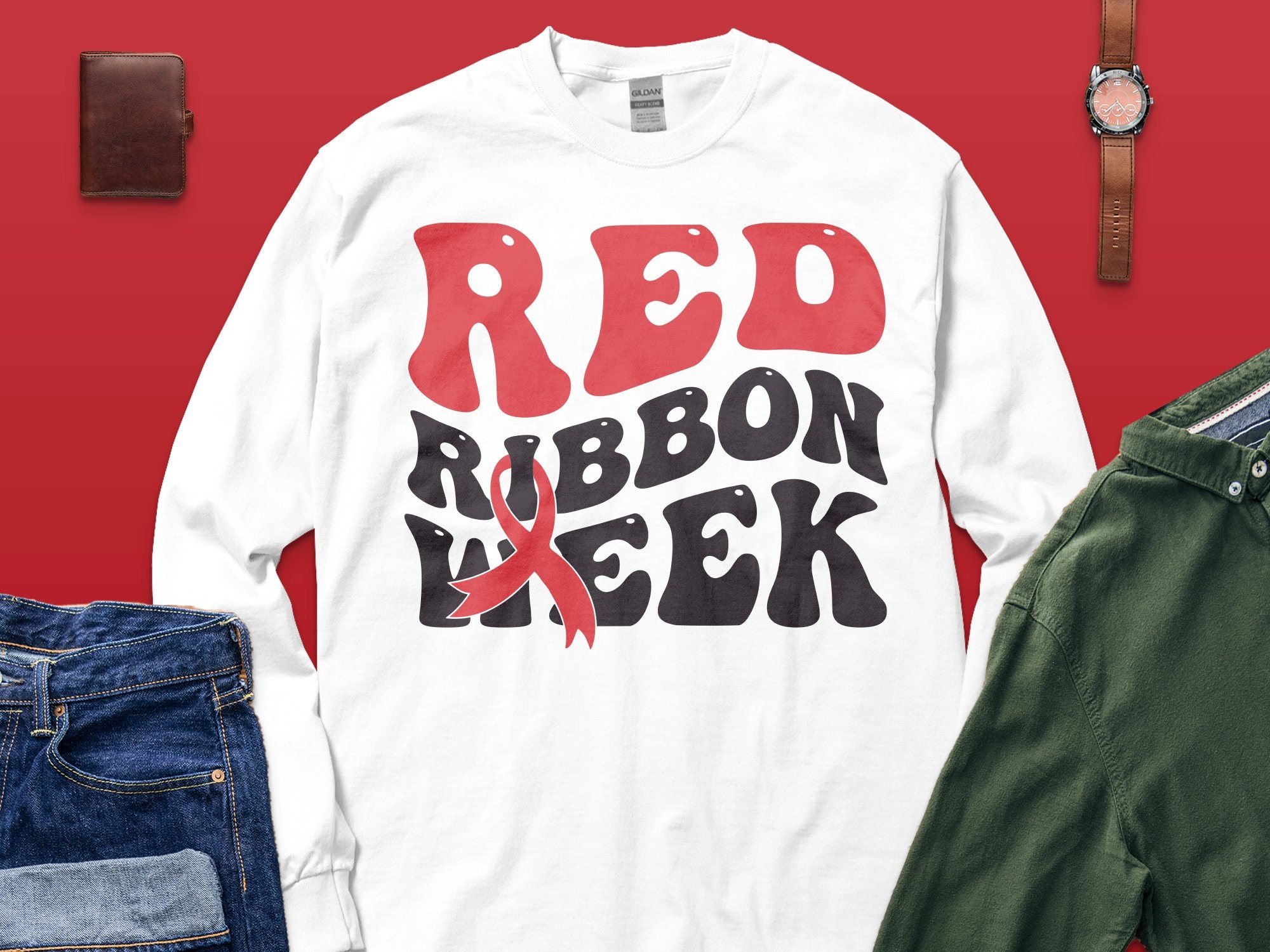 Red Ribbon Week Svg Png, Drug Free Svg, Red Ribbon Week Awareness Svg ...