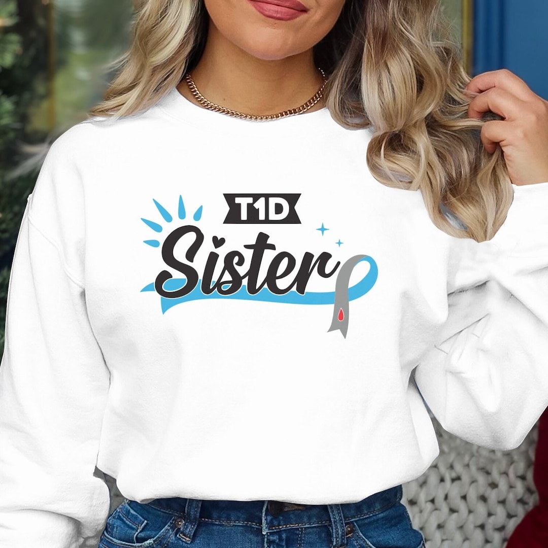 T1d Sister Svg Diabetes Awareness Svg Png Blue Ribbon Svg - Etsy