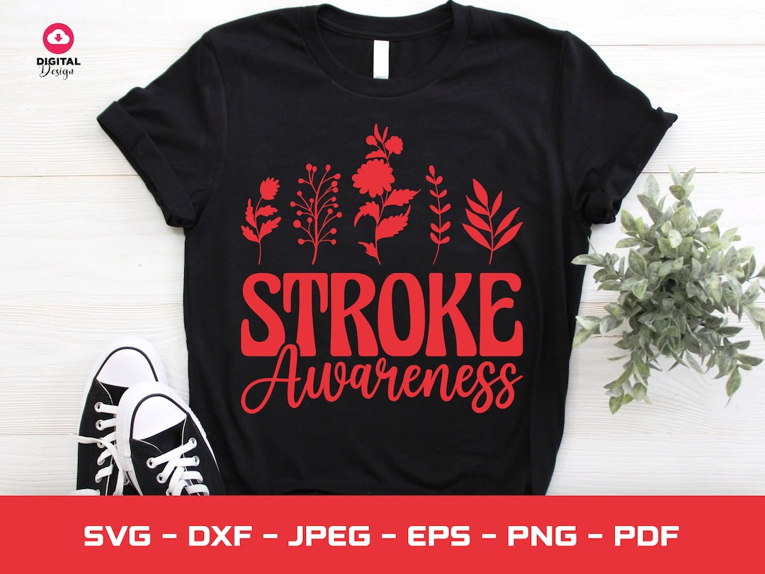 Stroke Awareness Svg: Red Ribbon Design (digital Download) - Etsy