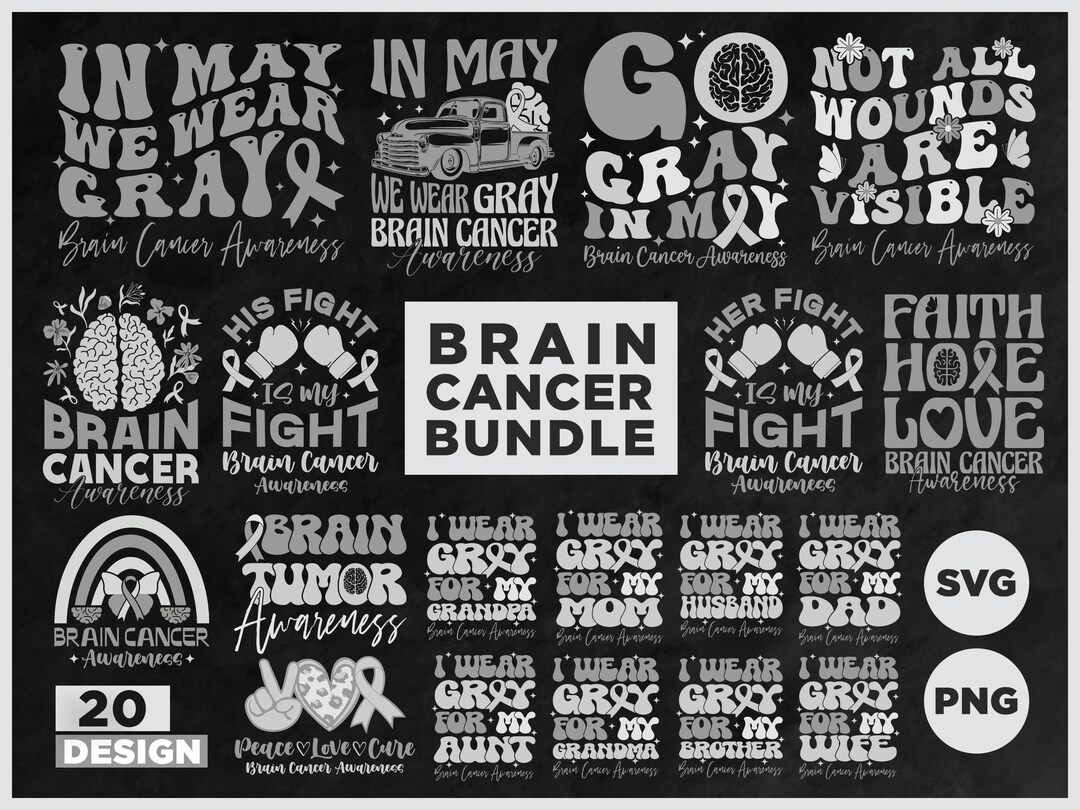 Brain Cancer Awareness SVG PNG Bundle: Cricut & Sublimation Designs ...