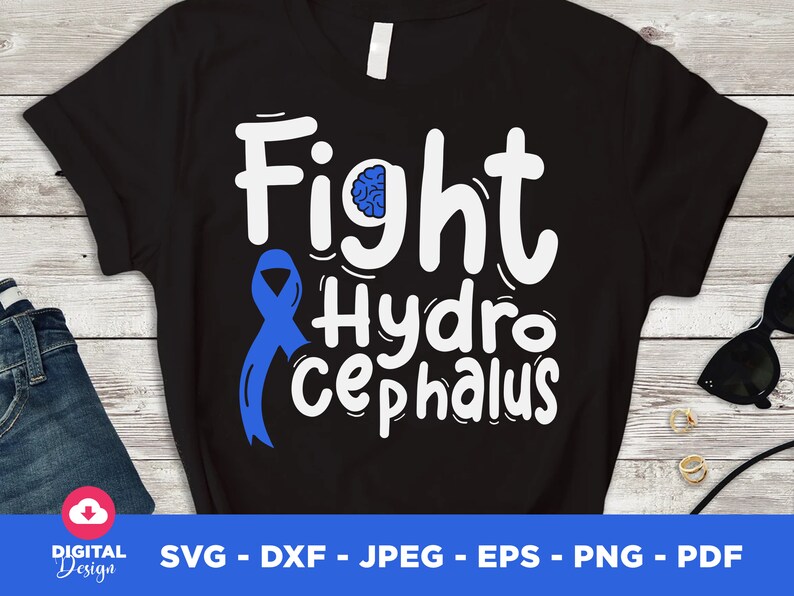 Fight Hydrocephalus Svg Png, Hydrocephalus Awareness Svg, Hydro Blue ...