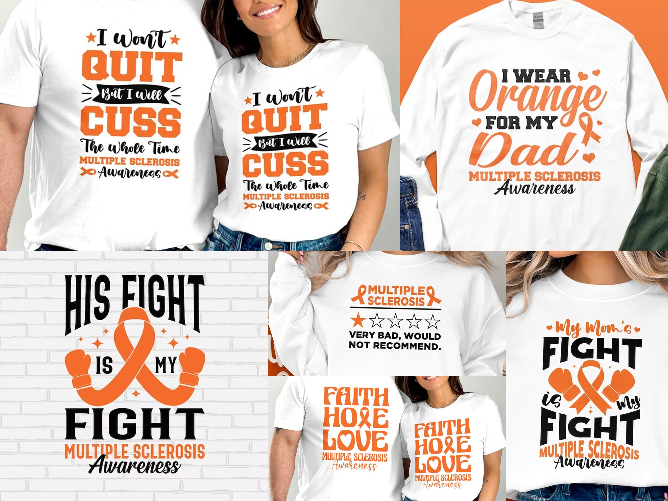 MS Awareness SVG PNG Bundle: Multiple Sclerosis Warrior Designs ...