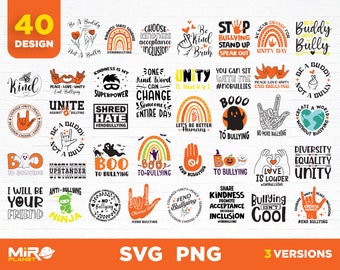 Unity Day Svg Png Bundle, Anti Bullying Svg Bundle, Anti Bully Teacher ...