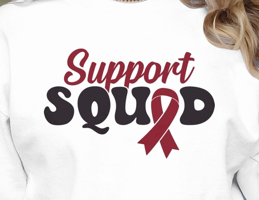 Support Squad Ribbon Svg Png: Cancer Awareness Design (digital Download ...