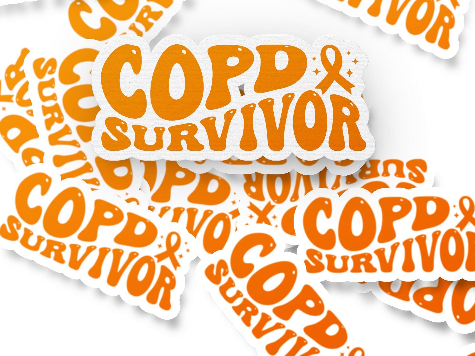 COPD Survivor Svg Png, COPD Awareness Svg Png, Orange Ribbon Chronic ...