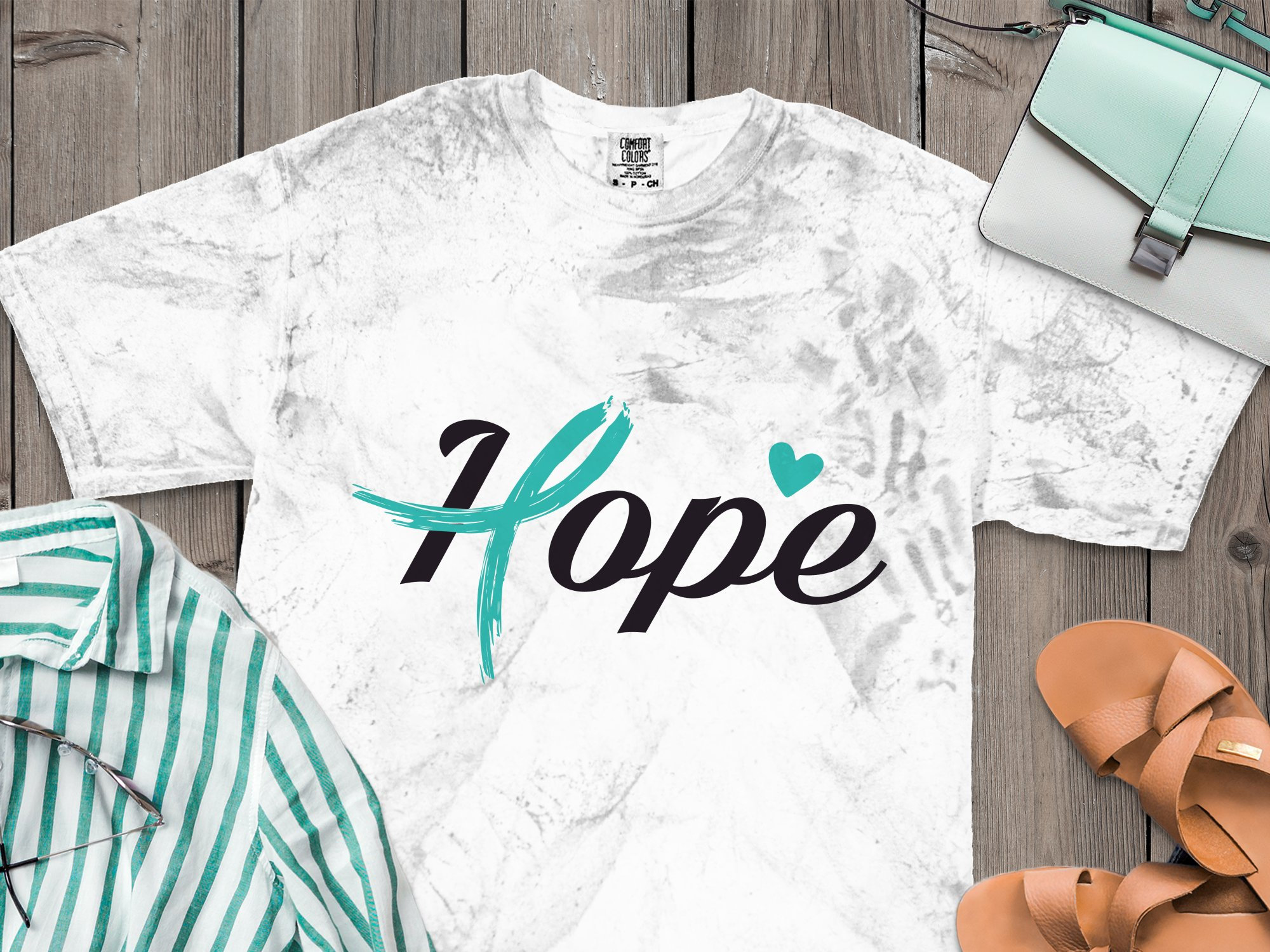 Hope Heart Svg Png Teal Ribbon Svg Cervical PCOS Ovarian - Etsy