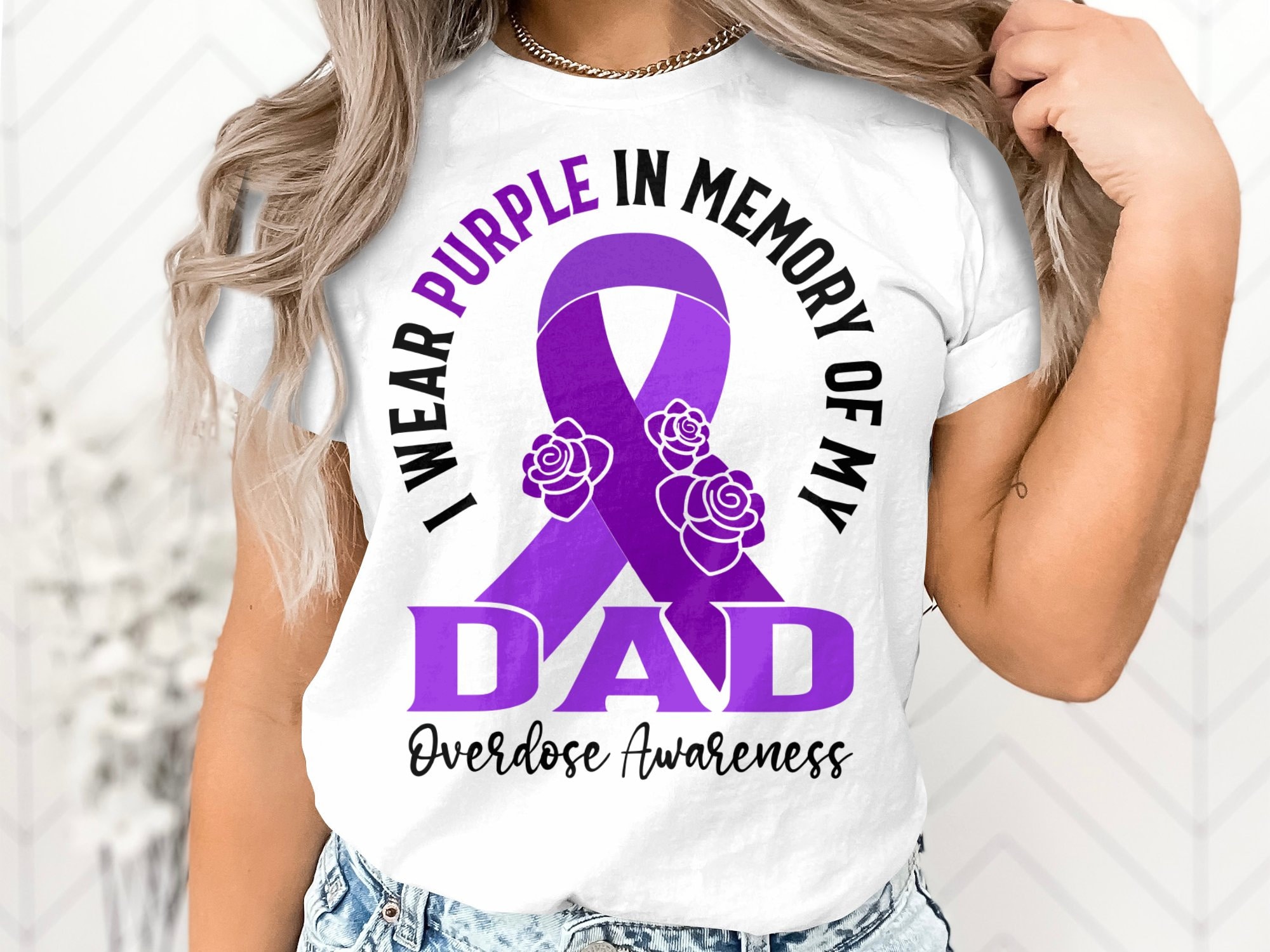 Overdose Awareness Svg Png I Wear Purple in Memory of My Dad - Etsy