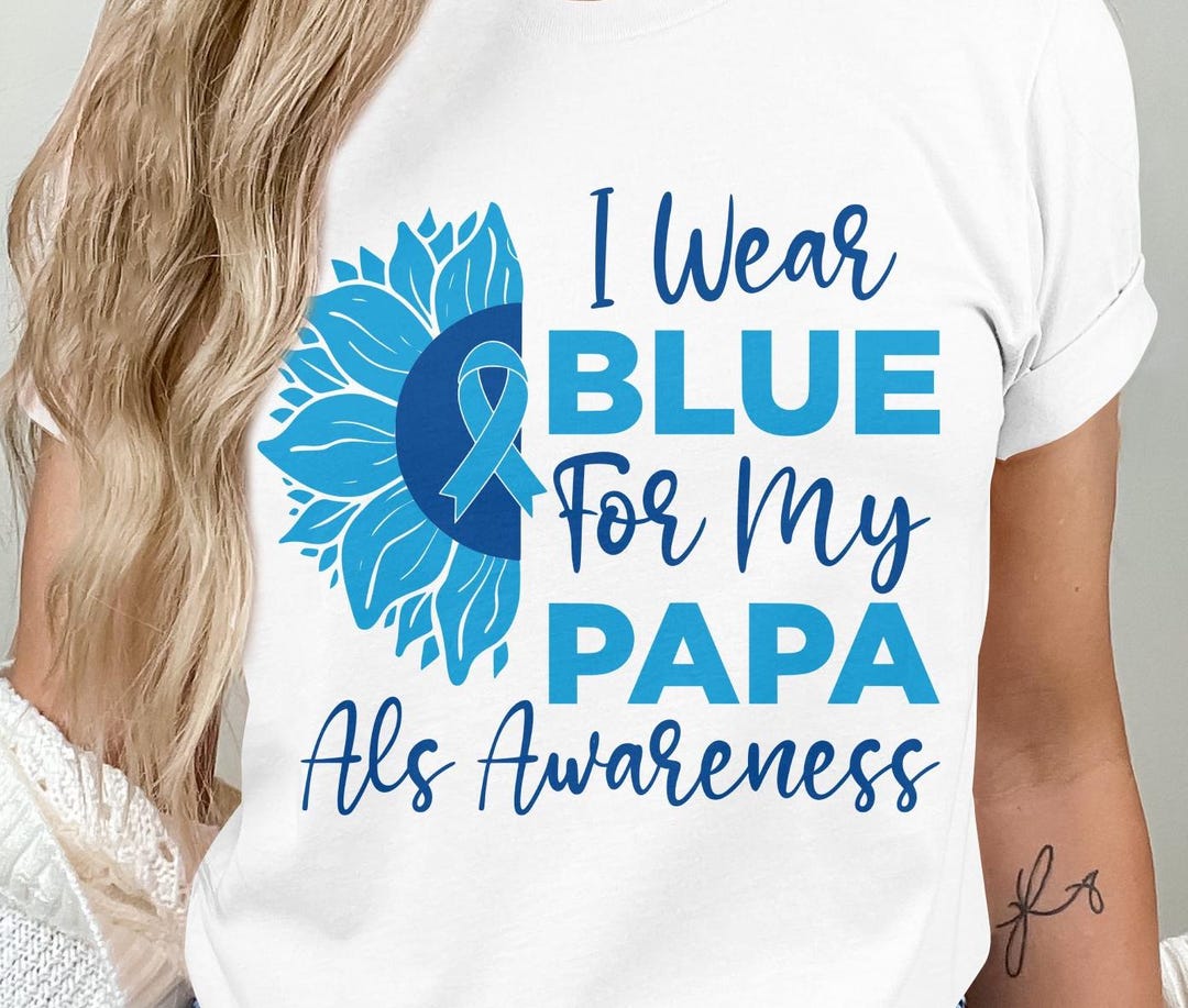ALS Awareness Svg Png: Blue Ribbon Papa Design (digital Download) - Etsy