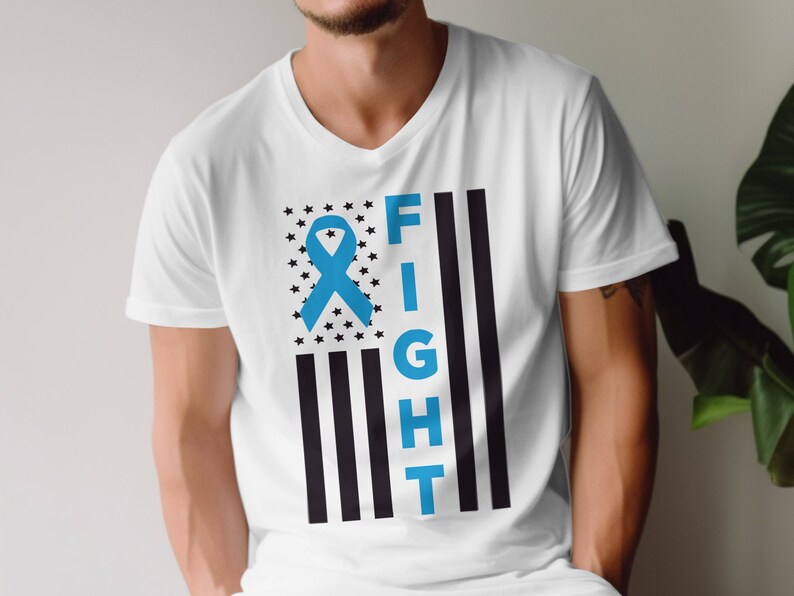 Fight Flag Svg Png Blue Ribbon Svg Colon Cancer Svg Als - Etsy