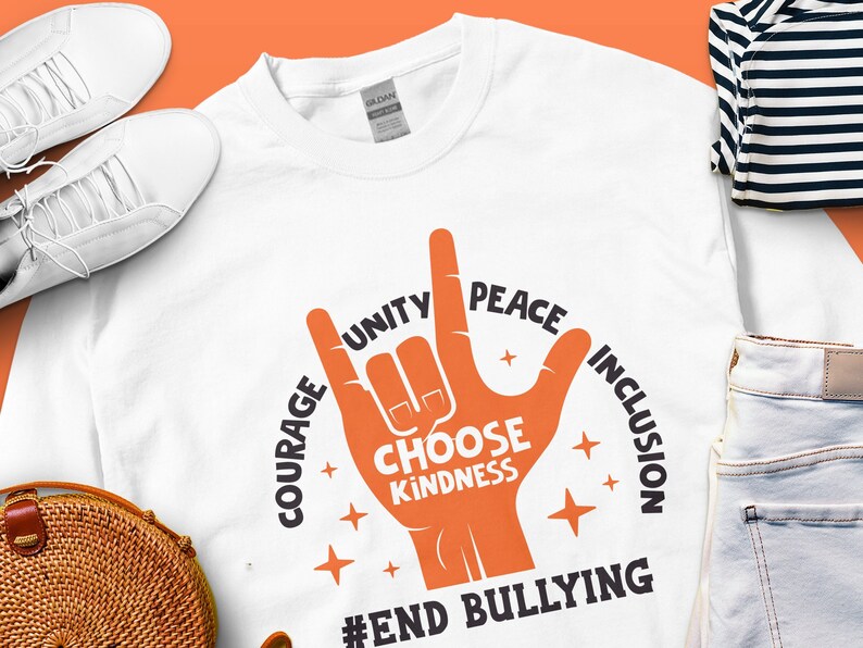 Unity Day Svg Png, End Bullying Svg,hand Sign Love Svg, Anti Bully ...