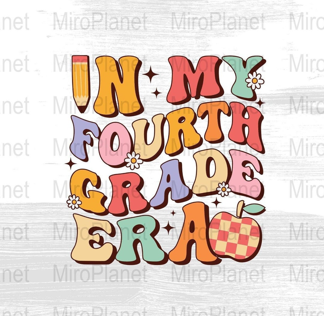 Retro 4th Grade Era SVG PNG: Back to School Cricut Files (digital ...