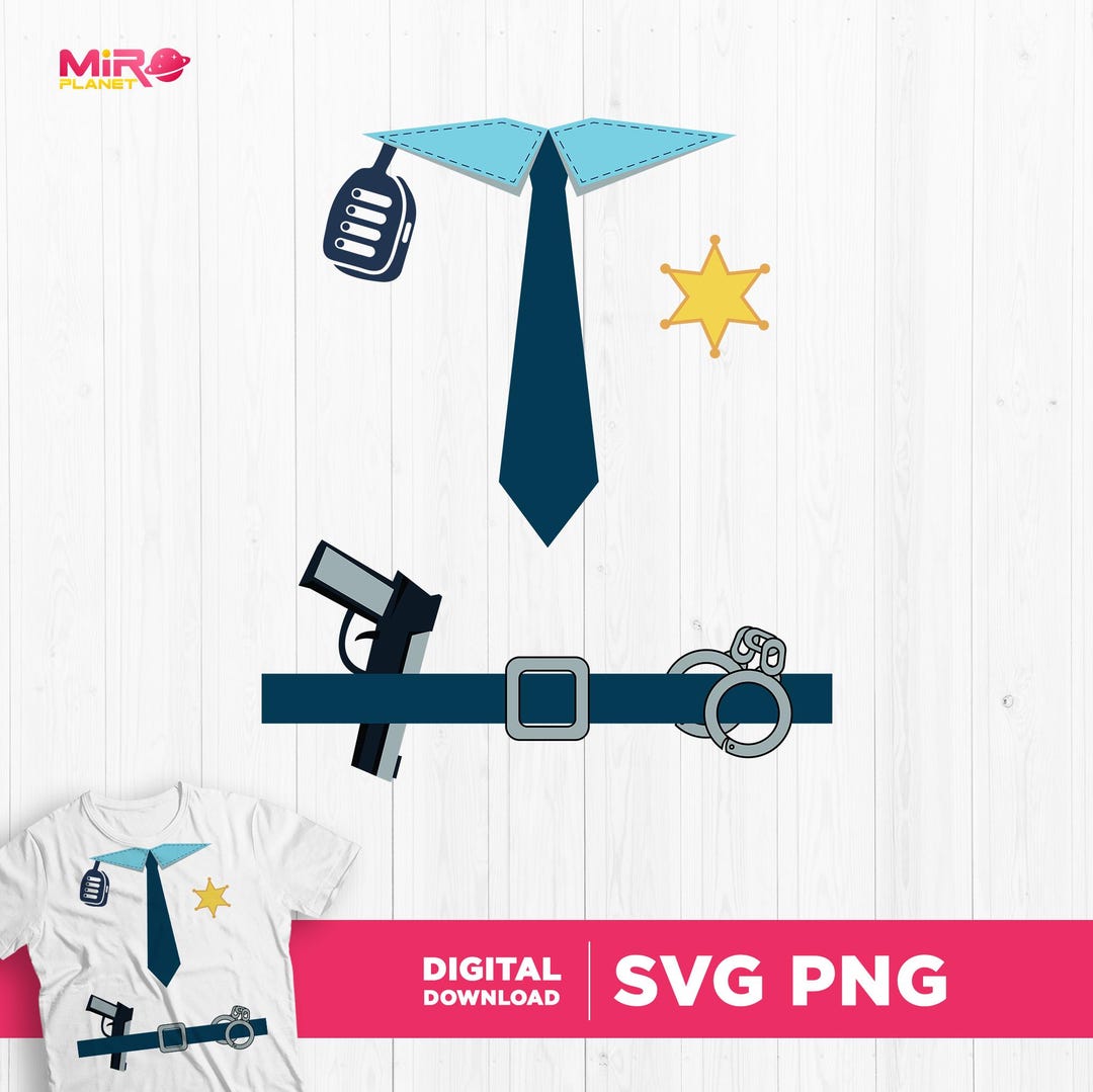 Police Officer Costume SVG: Kids Birthday Cricut Cut File (digital ...