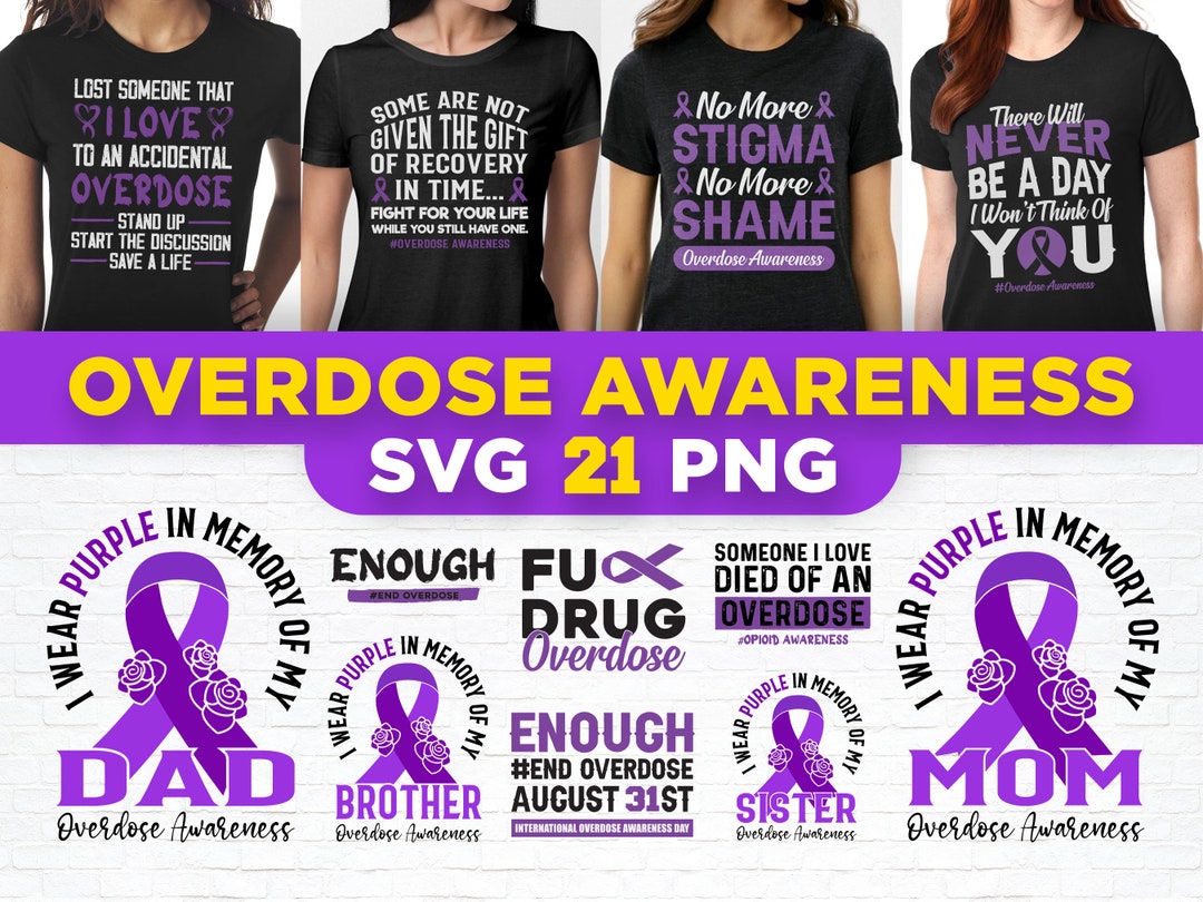 Overdose Awareness Purple Ribbon SVG PNG Bundle: Cricut, Sublimation ...